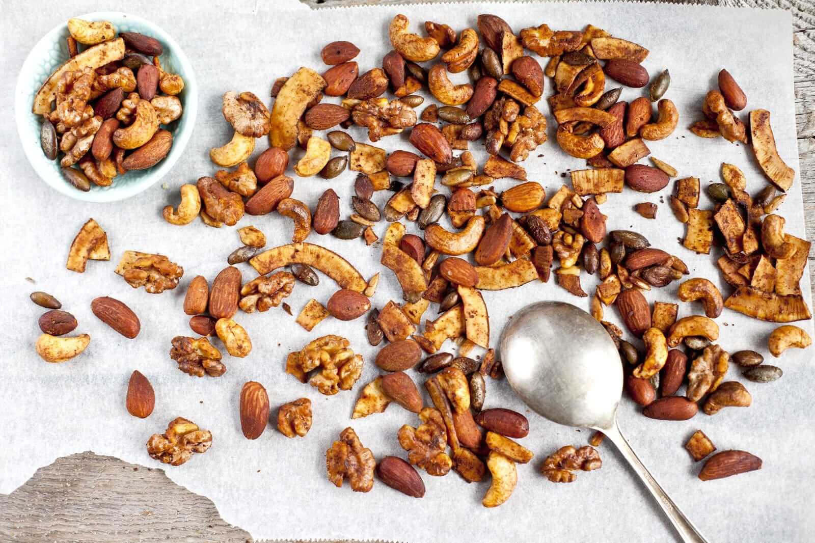 Homemade Spiced Nuts and Coconut Strips - Snacks Recipe – Prana Foods