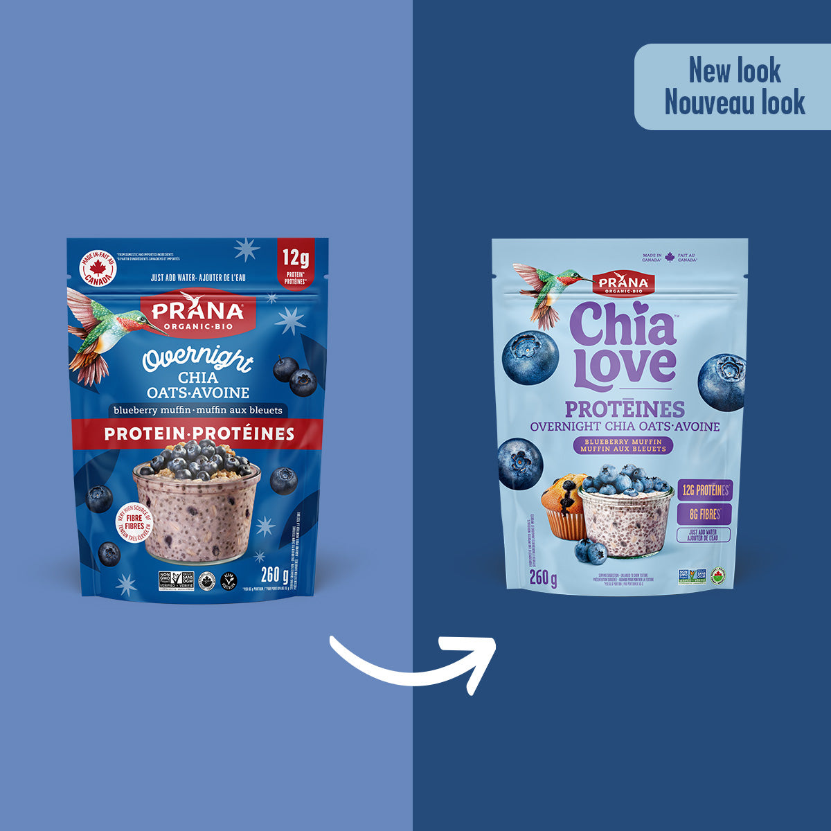 Chialove Protein – Overnight Chia Oats Blueberry Muffin – Prana Foods
