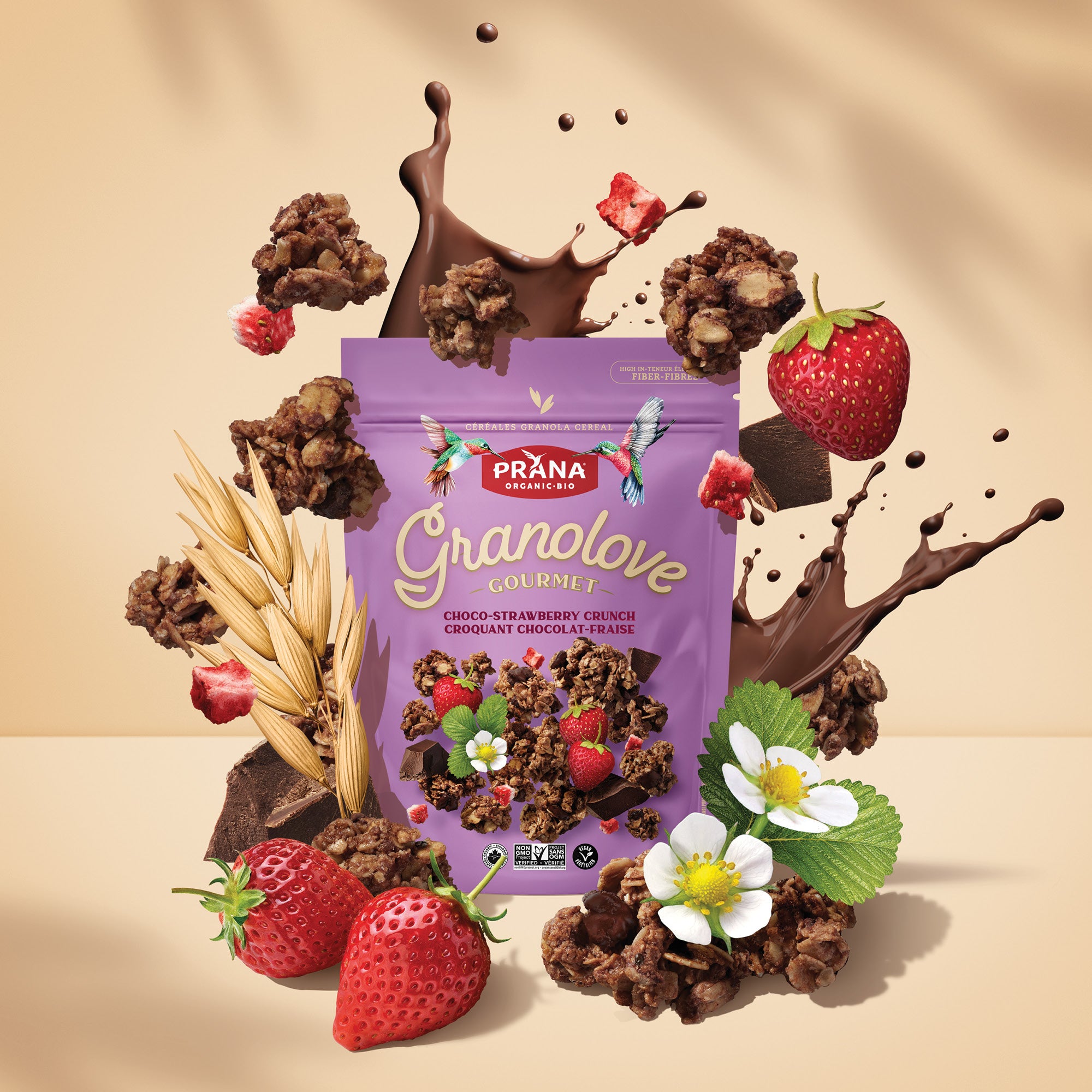GRANOLOVE GOURMET – Choco-Strawberry Crunch Granola – Prana Foods