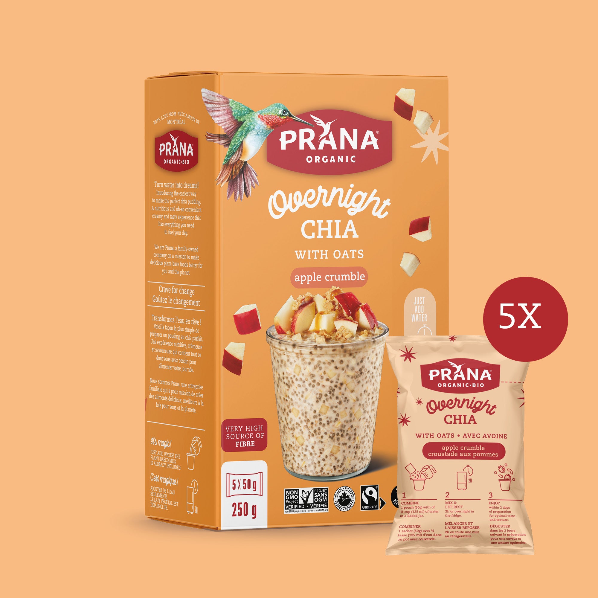 Overnight Chia - Organic Oat & Chia Mix - Apple Crumble – Prana Foods