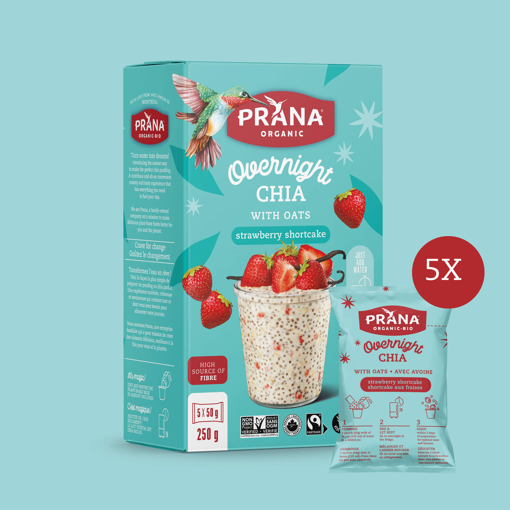 Overnight Chia - Organic Oat & Chia Mix - Strawberry Shortcake – Prana ...