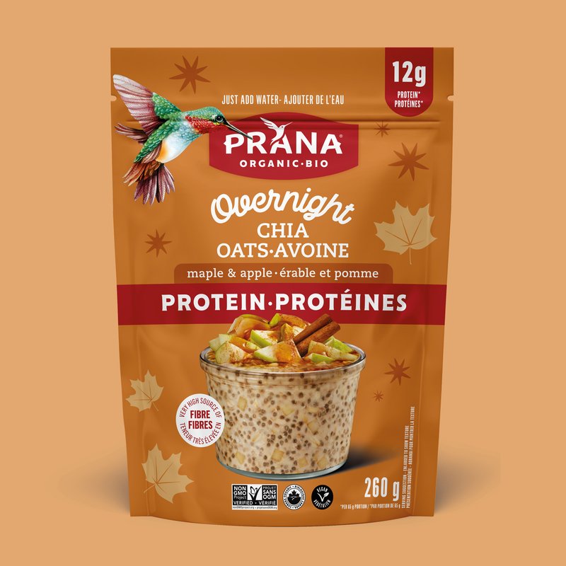 Organic Overnight Chia Oats with Protein – Maple & Apple – Prana Foods