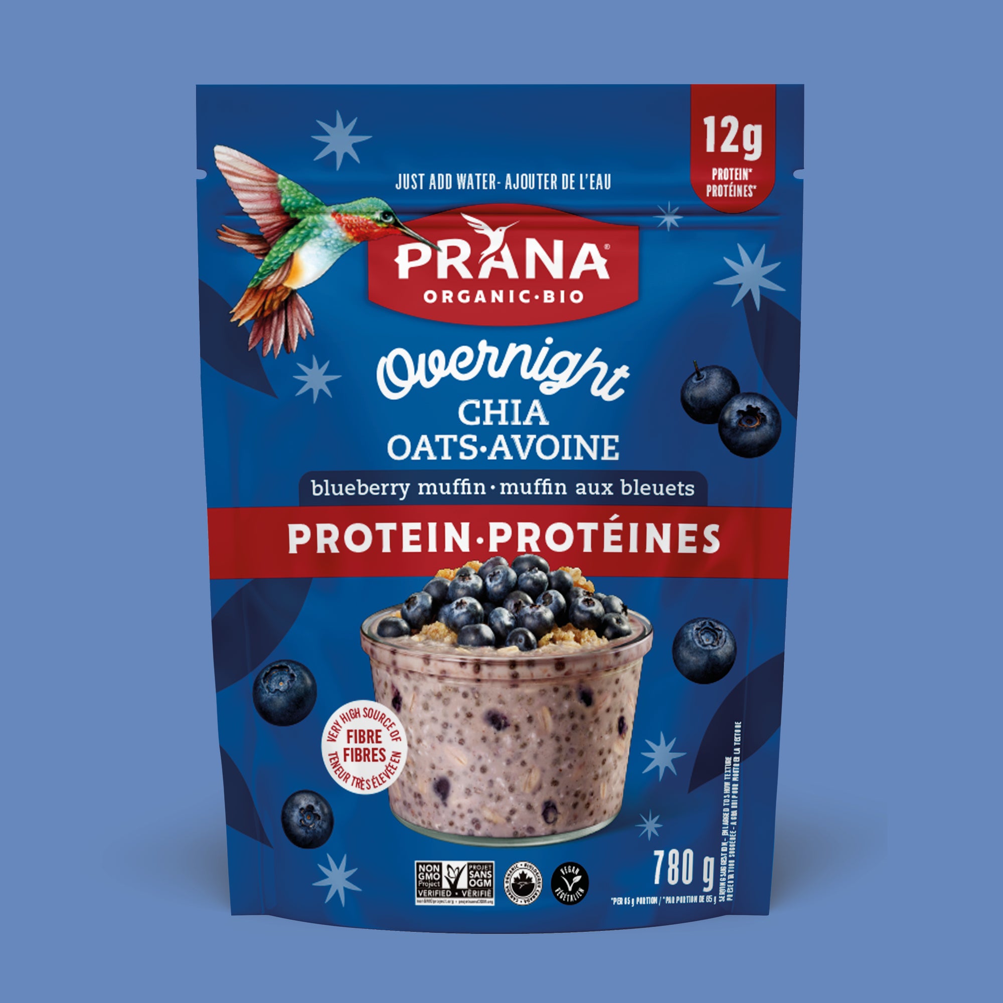 Chialove Protein – Overnight Chia Oats Blueberry Muffin – Prana Foods