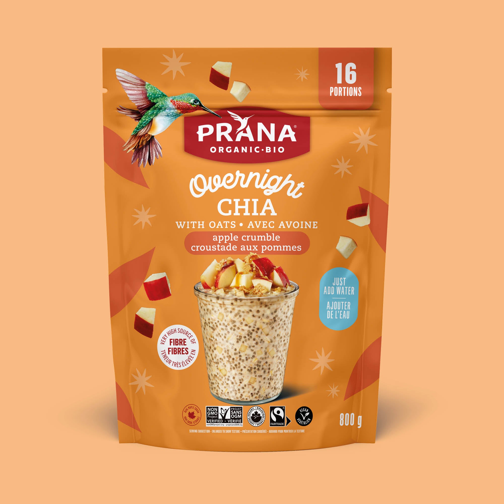 Overnight Chia - Organic Oat & Chia Mix - Apple Crumble – Prana Foods